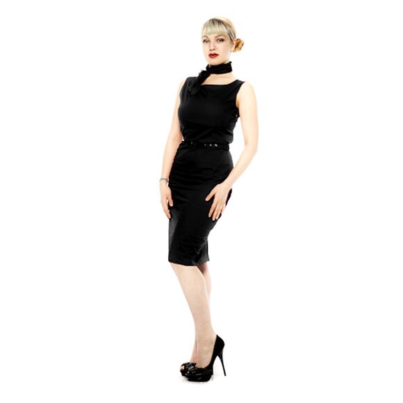 Hey Viv | Dresses | Vintage Style Black Fitted Pencil Dress Bombshell ...
